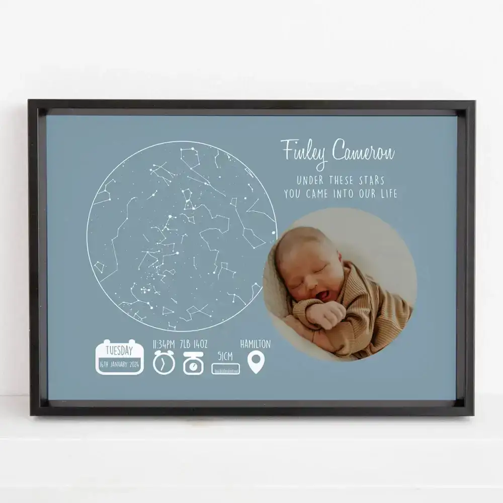 Birth Details Star Map with Photo | on The Hive NZ | sold by Autumn ...