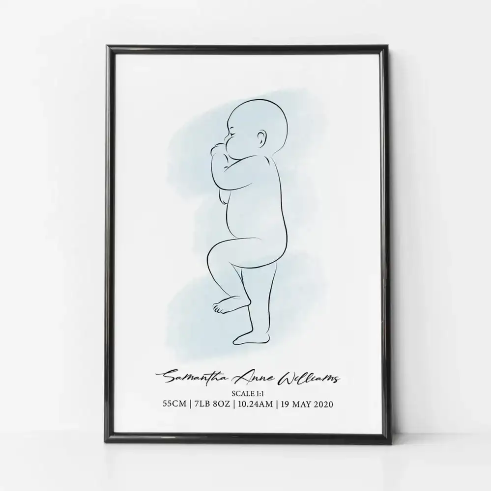 Watercolour Scale Birth Print | on The Hive NZ | sold by Autumn Designs NZ