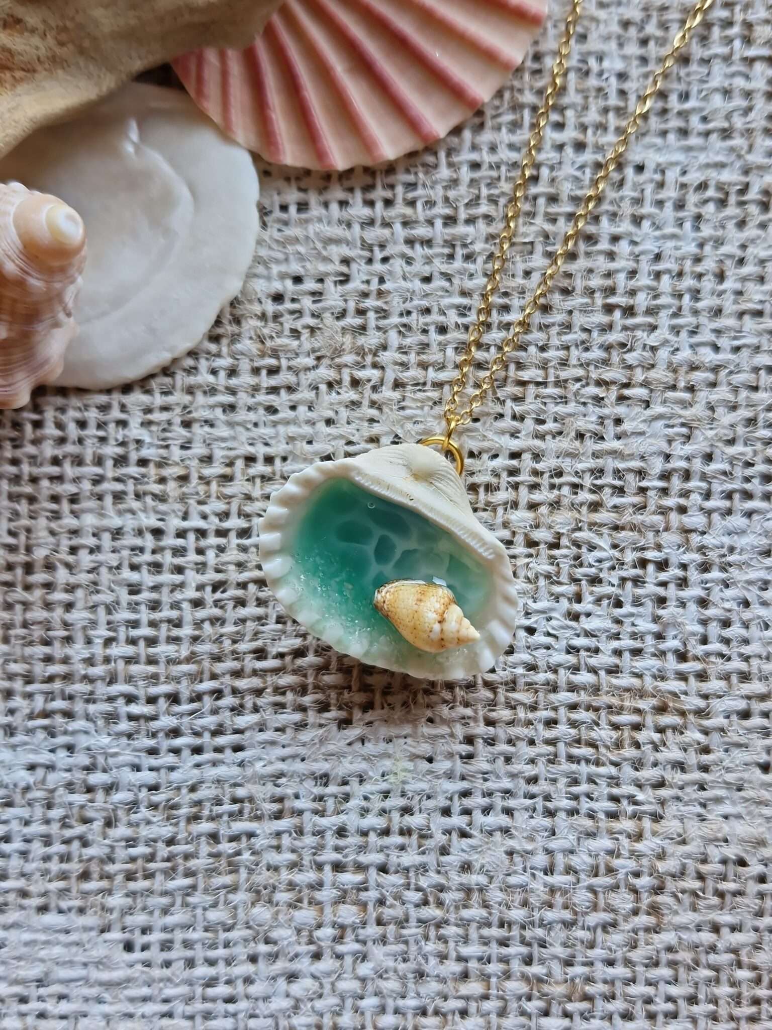 Seashell Necklace in Gold | The Hive NZ | Shop Small & Support Small ...